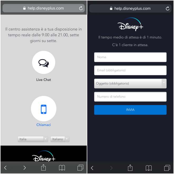 Disney+ come contattare l'assistenza clienti e parlare con operatore