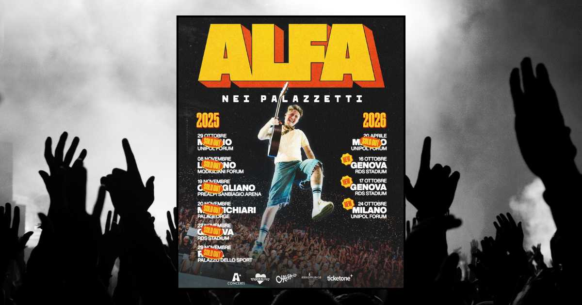 Biglietti concerti Alfa nei Palazzetti 2026: città e date