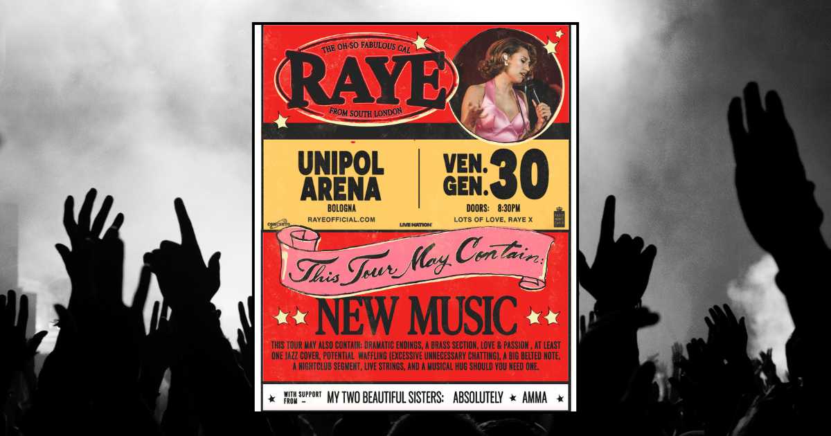 Biglietti concerto Raye a Bologna, 30 gennaio 2026 Unipol Arena
